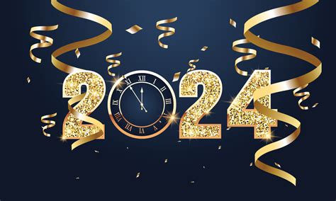 2024 Happy New Year Background Design Greeting Card Banner Poster Vector Illustration