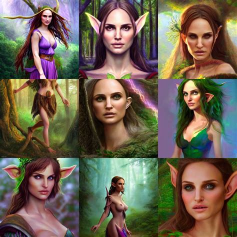 Forest Elf Girl Model Natalie Portman Ethereal Stable Diffusion