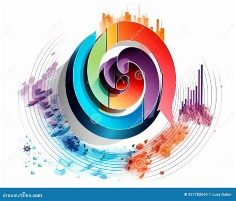 Data Visualization Charts Diagrams Vibrantly Illustration With White Background Stock