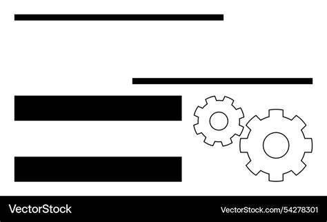 Structured Data Layout With Bars And Gears Vector Image