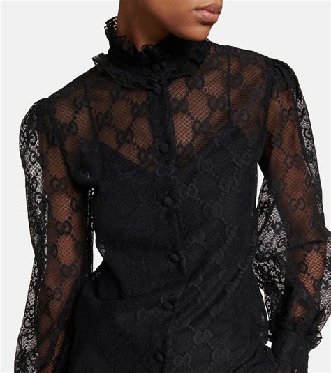 Gucci Gg Lace Blouse Gucci