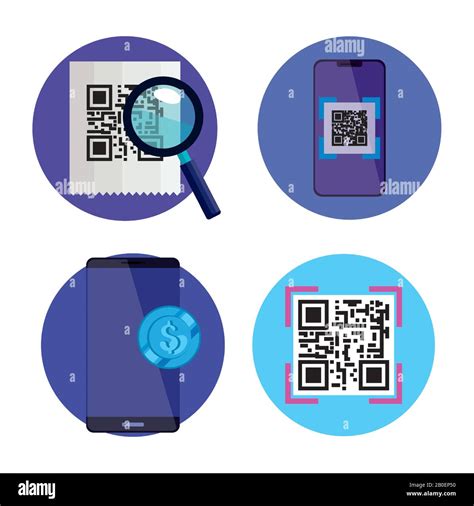 Set Scan Qr Code And Icons Stock Vector Image Art Alamy