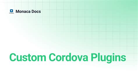 Custom Cordova Plugins Monaca Docs