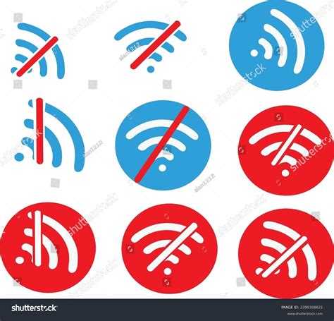No Wifi Sign Wiwi Not Working Stock Vector Royalty Free Shutterstock