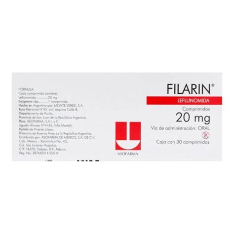 Compra Filarin Leflunomida 20 Mg Con 30 Comprimidos En Prixz