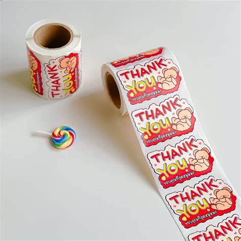 สติ๊กเกอร์ติดกล่องพัสดุ “thank You” ขอบคุณที่อุดหนุนนะ Line Shopping