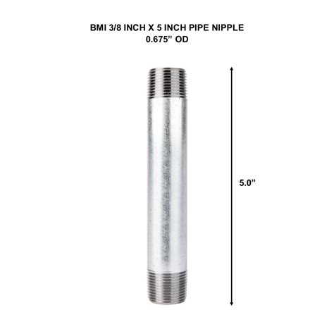 Bmi 38 Inch X 5 Inch Galvanized Pipe Close Nipple 150 Ulfm Prm