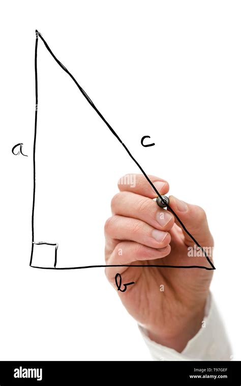 Teacher Drawing Right Triangle On Virtual Whiteboard Explaining Teacher Drawing Right Triangle On Virtual Whiteboard Explaining