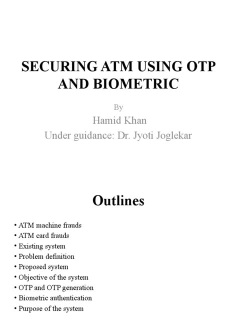 Securing Atm Using Otp And Biometric Pdf Automated Teller Machine
