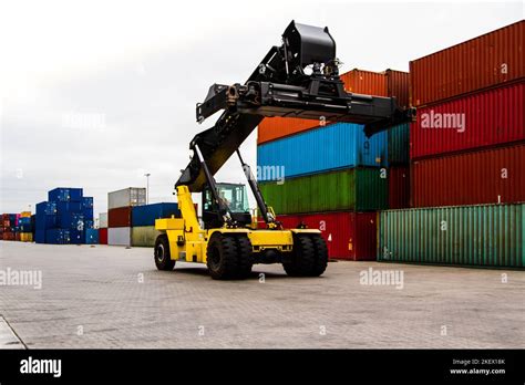 Forklift Handling Cargo Container Freight Container Loading Container