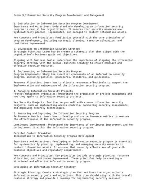 Cism Guide 3 Information Security Program Development And Management Pdf Information