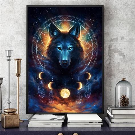Dream Catcher Wolf Wall Art American Wolves
