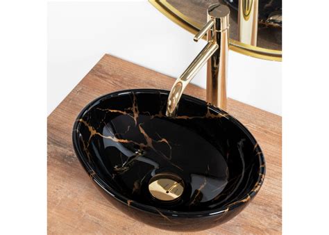 Купити Умивальник Rea Sofia Mini Black Marble Shiny Rea U6963 за ціною