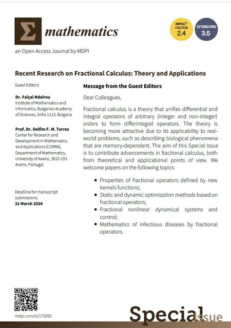 Fractional Calculus Mathematics Mdpi