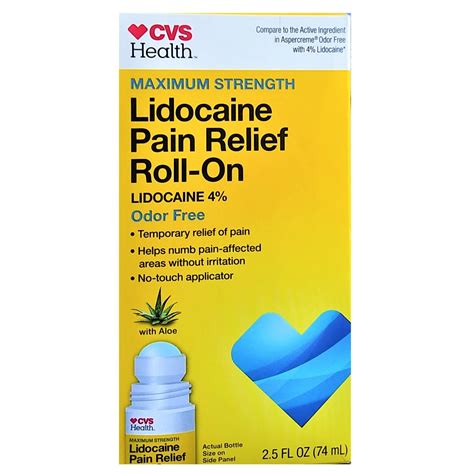 Cvs Health Maximum Strength Lidocaine Pain Relief Roll On 25 Oz