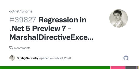 Regression In Net 5 Preview 7 Marshaldirectiveexception Is Thrown