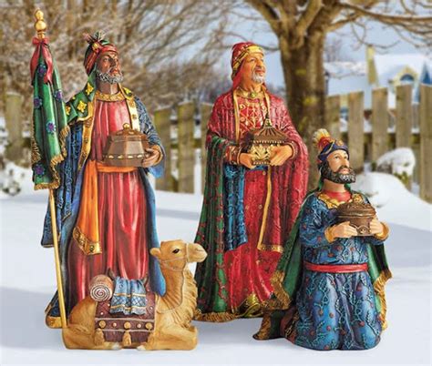 Three Kings With One Camel For Real Life Outdoor Nativity Yard Stake Set