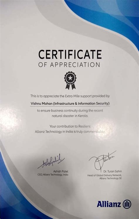 Vishnu M On Linkedin Thanks For The Recognition Allianz Technology