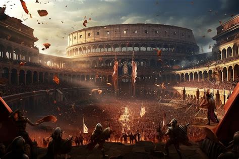 콜로세움 전투 로마 광경의 정점 프리미엄 사진