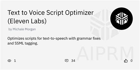 Gpt Text To Voice Script Optimizer Eleven Labs By Michale Morgan