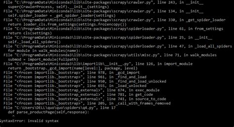 Python X When I Use Rules In Scrapy Spider It Gives Invalid Syntax Error For The Following