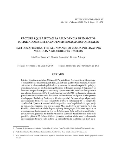 Pdf Factors Affecting The Abundance Of Cocoa Pollinating Midges In