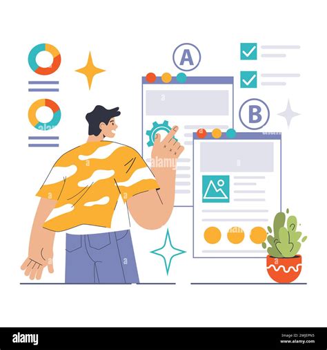Marketer Demonstrates A B Testing On Dual Web Layouts Comparing Design Elements Optimizing