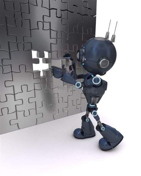 Android With Jigsaw Puzzle Stock Illustration Illustration Of Android