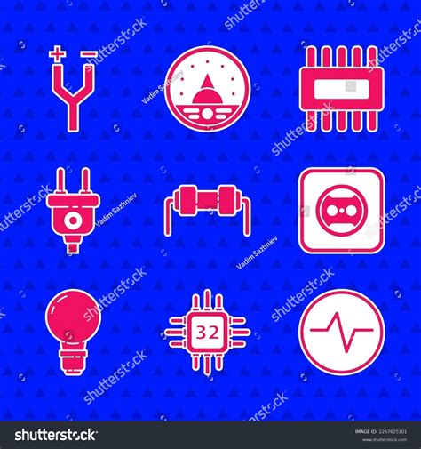 Set Resistor Electricity Processor Microcircuits Cpu Stock Vector Royalty Free 2267625101