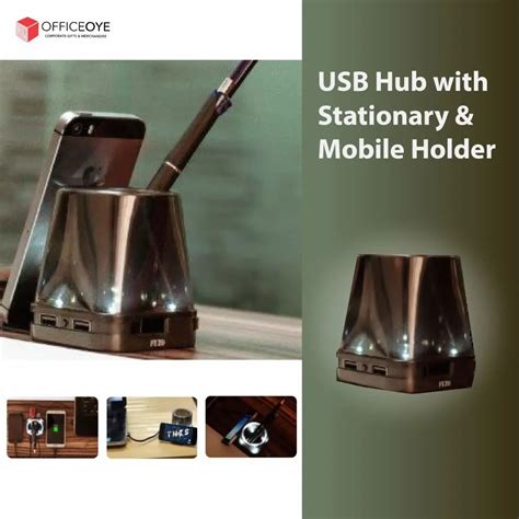 Modern Black USB Hub Stationary Mobile Holder Officeoye Corporate Supplies Private Limited ID