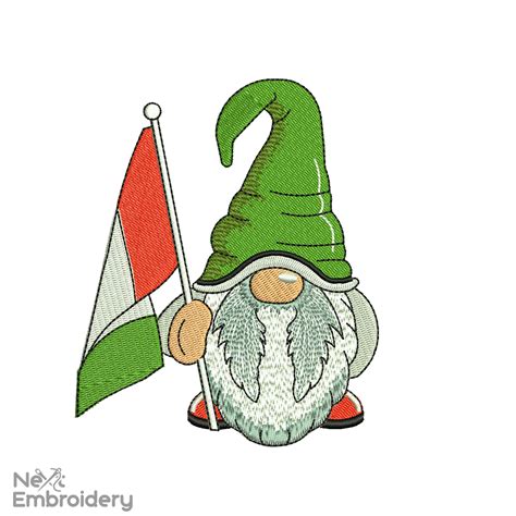 Italy Gnome Embroidery Design Nextembroidery