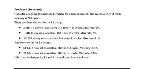 Solved Problem 6 10 Points Consider Designing The Memory