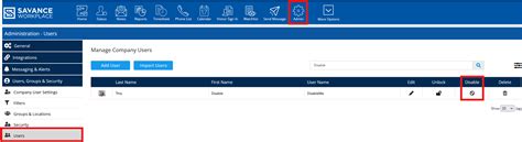 How To Disable Users Savance Workplace