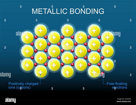 Metallic Bonding Structure Positively Charged Ions And Free Floating
