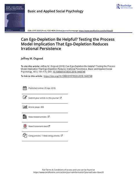 Can Ego Depletion Be Helpful Testing The Process Model Implication That