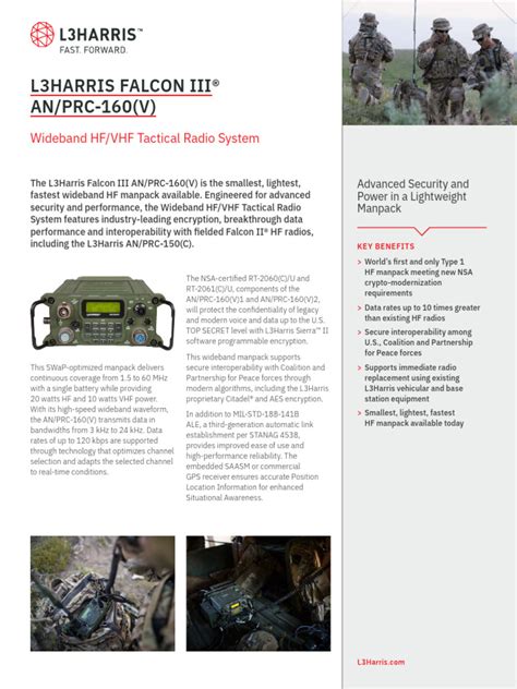 Cs Tc Datasheet An Prc 160v Wideband Hf Vhf Tactical Radio Pdf