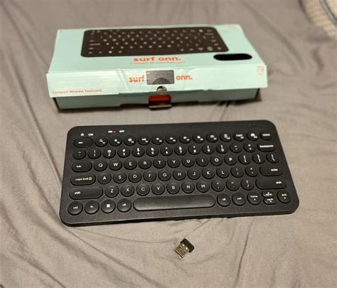 Onn Mini Compact Wireless Office Keyboard Usb Receiver 78 Keys Grey