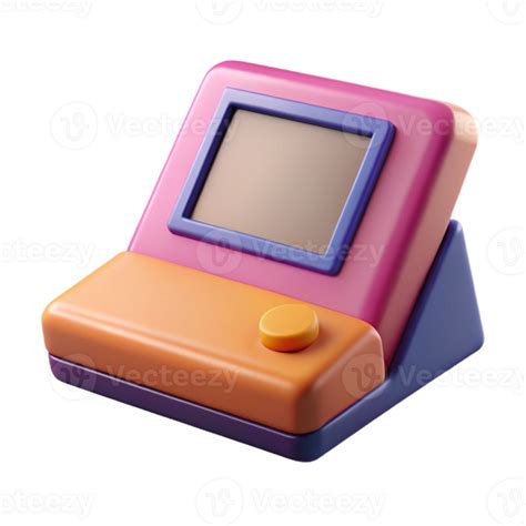 Colorful 3d Render Of Retro Handheld Game 54195090 Png