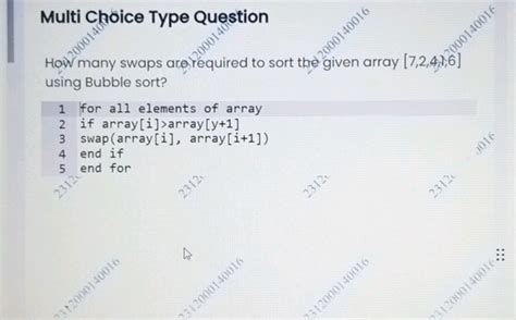 Multi Choice Type Question How Many Swaps Are StudyX