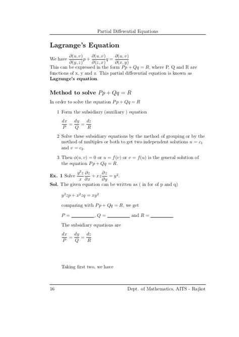 partial differential equation notes