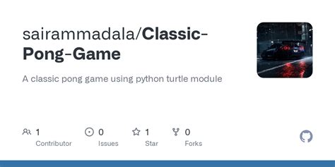 Github Sairammadalaclassic Pong Game A Cassic Pong Game Using Python Turtle Module
