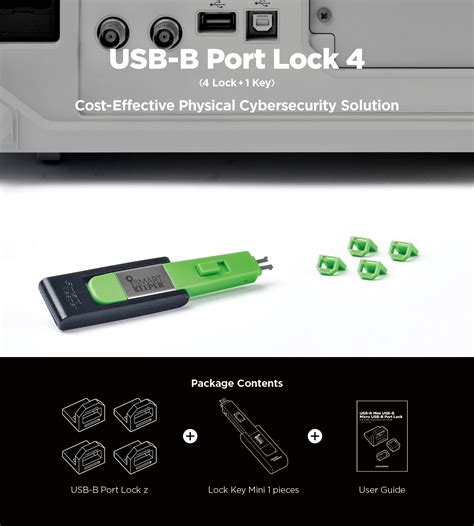 Smart Keeper USB B Port Locks With Key Computer Security