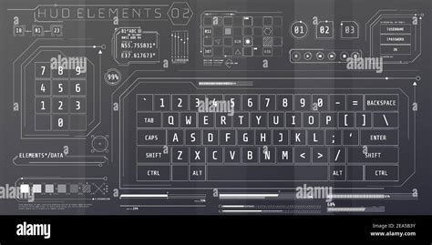A Set Of HUD Keyboards Elements For A Futuristic Interface Stock Vector Image Art Alamy
