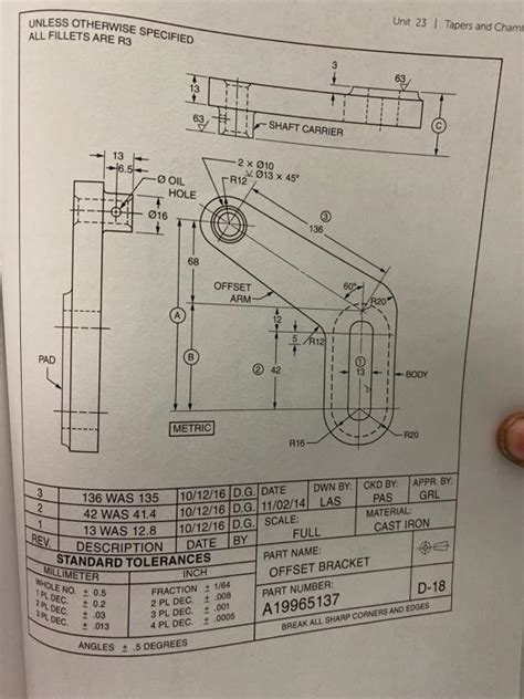 Solved Print Reading For Machinists Assignment D 18 Offset