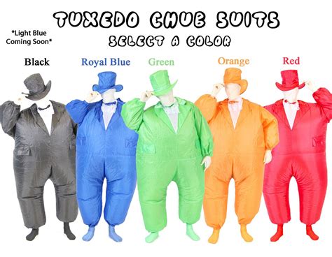Adult Chub Suit Inflatable Blow Up Color Dress Party Tuxedo Tux Jumpsuit Costume EBay