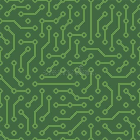 Circuit Board Green Seamless Pattern Background Vector Stock Vector Illustration Of Graphic
