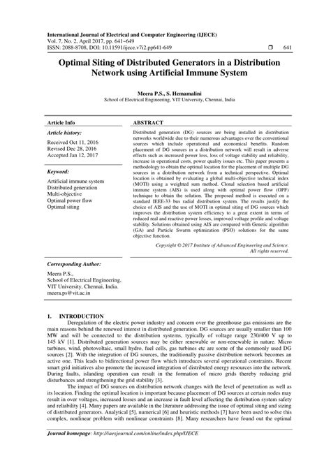 Pdf Optimal Siting Of Distributed Generators In A Distribution