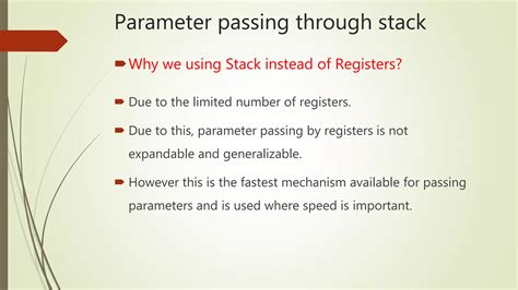 Stack And Parameters Passing Through Stack Pptx