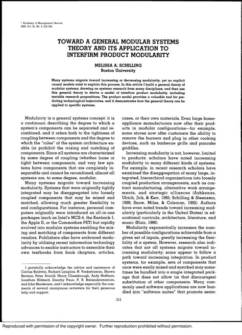 PDF Toward A General Modular Systems Theory And Its Application To Interfirm Product Modularity