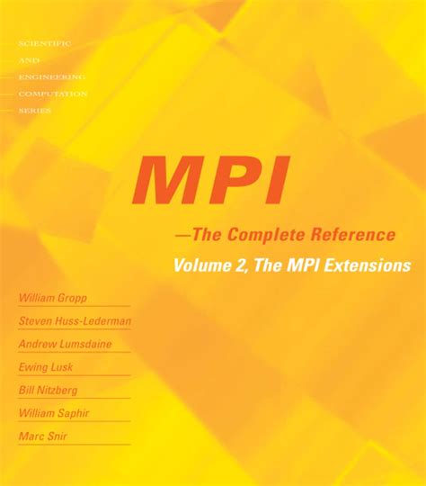 buy mpi the complete reference the mpi 2 extensions book online at low prices in